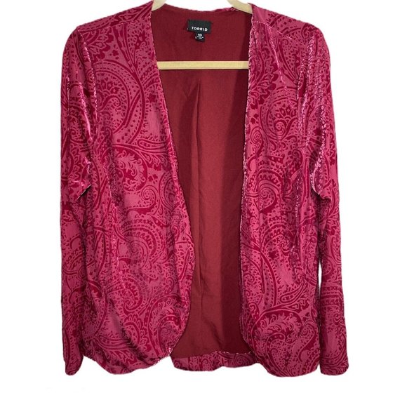 torrid | Sweaters | Torrid Sweater Open Cardigan Redpink Velvet ...
